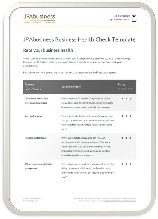 Use our Business Health Check to help plan for the future