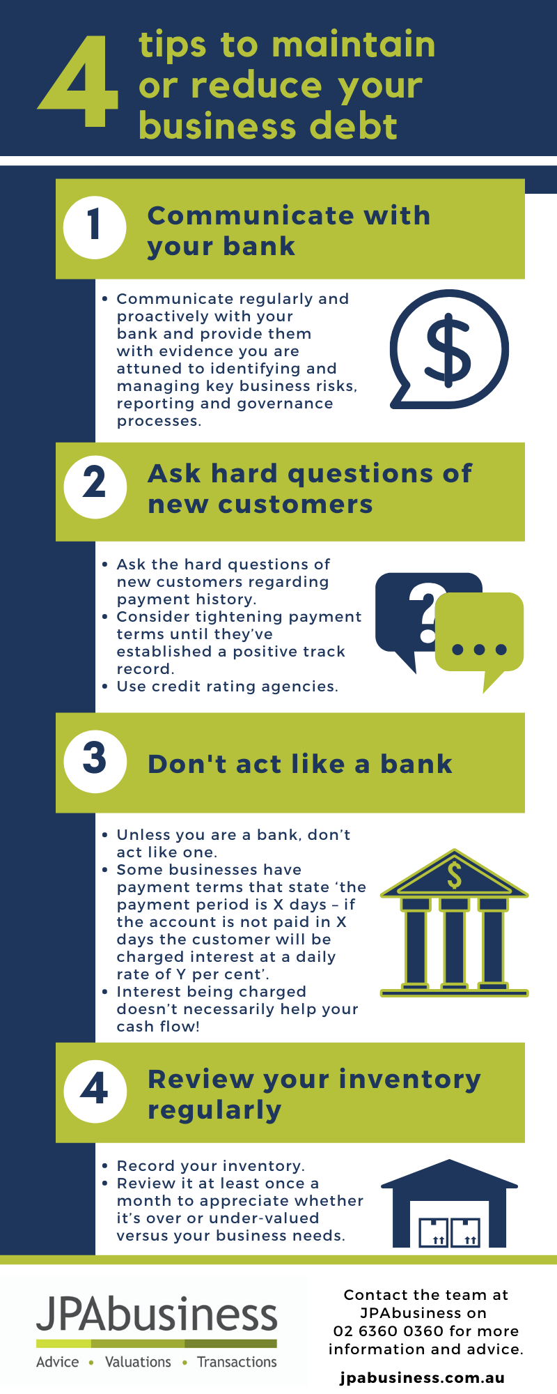 4 tips to maintain or reduce your business debt [infographic]